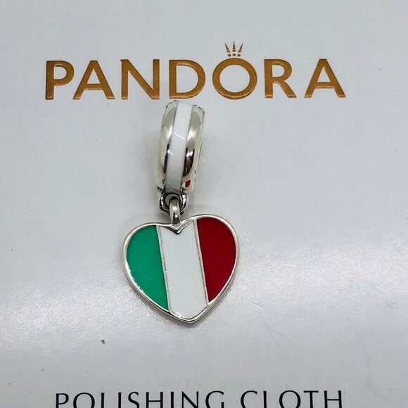 Pandora | Jewelry | Pandora Italy Flag Charm Italy Heart Charm | Poshmark